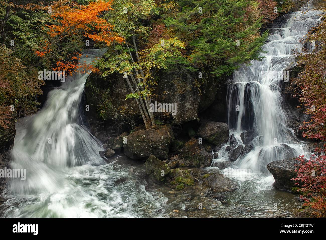 Ryuzu (dragon head) water fall in Nikko National Park in Autumn, Japan ...