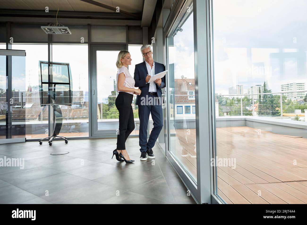 Woman positive emotional stand hi-res stock photography and images - Alamy