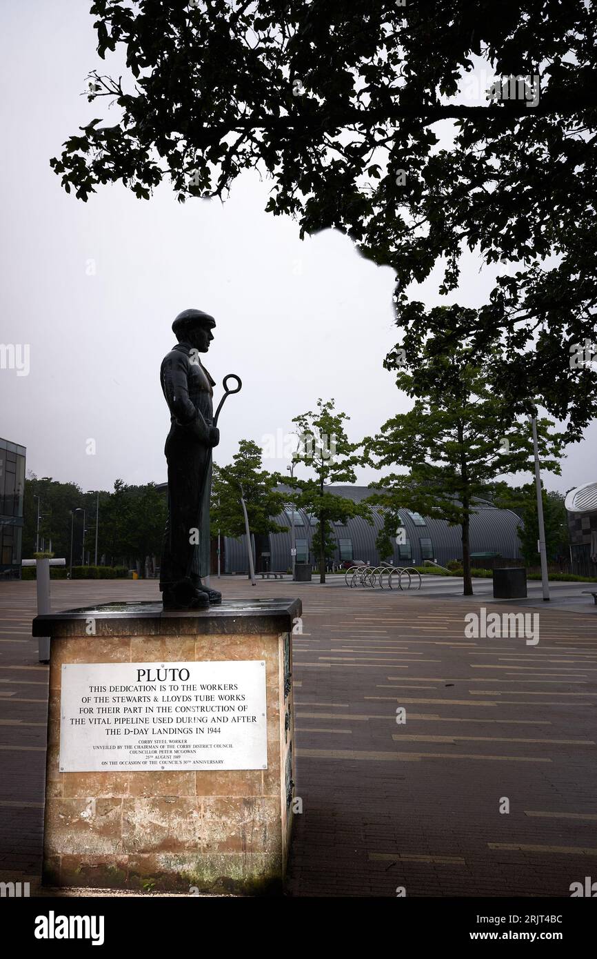 The Pluto sculpture, a memorial to steel workers at Corby, England, who ...