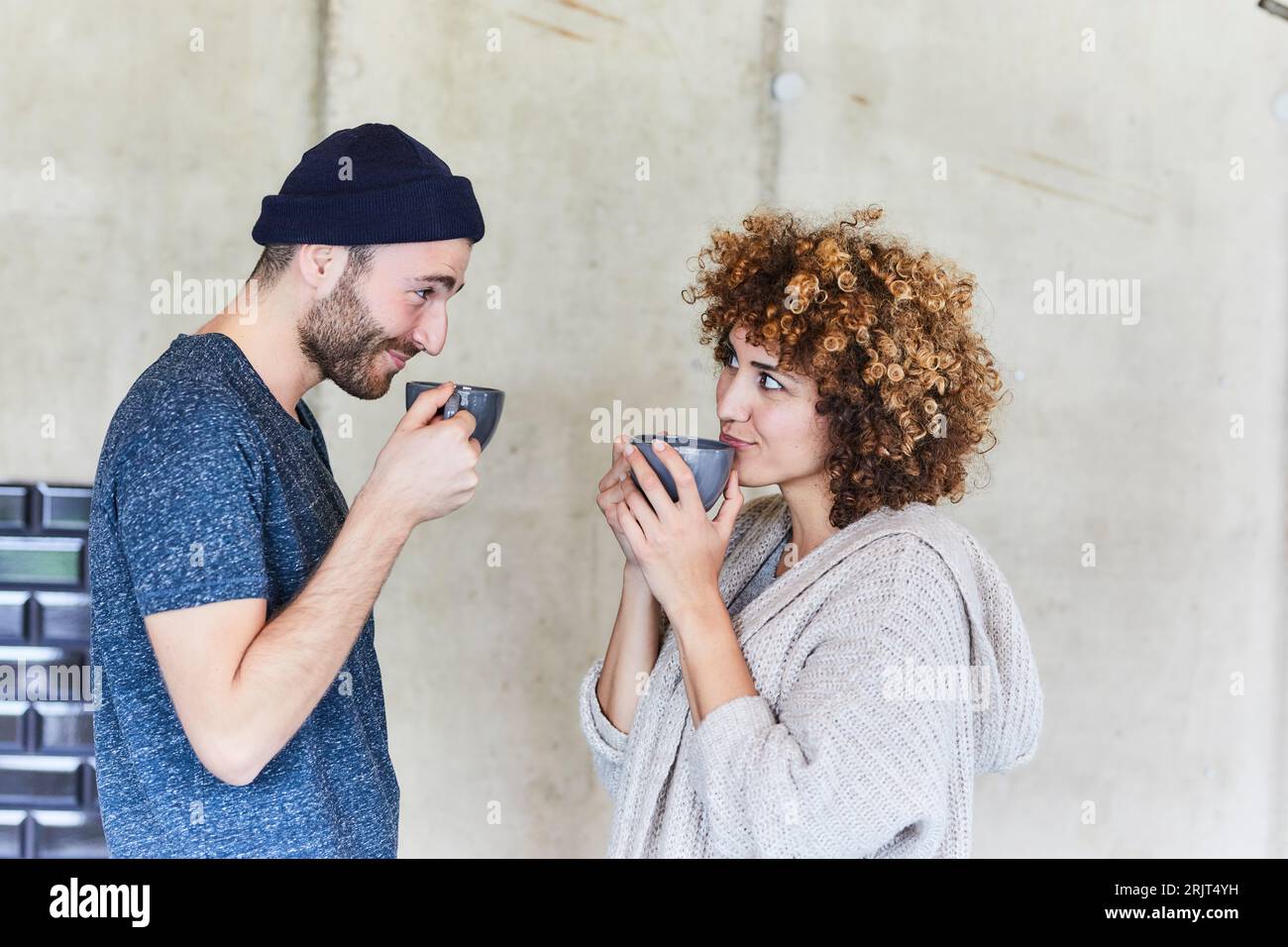 Employee drinking coffee hi-res stock photography and images - Alamy