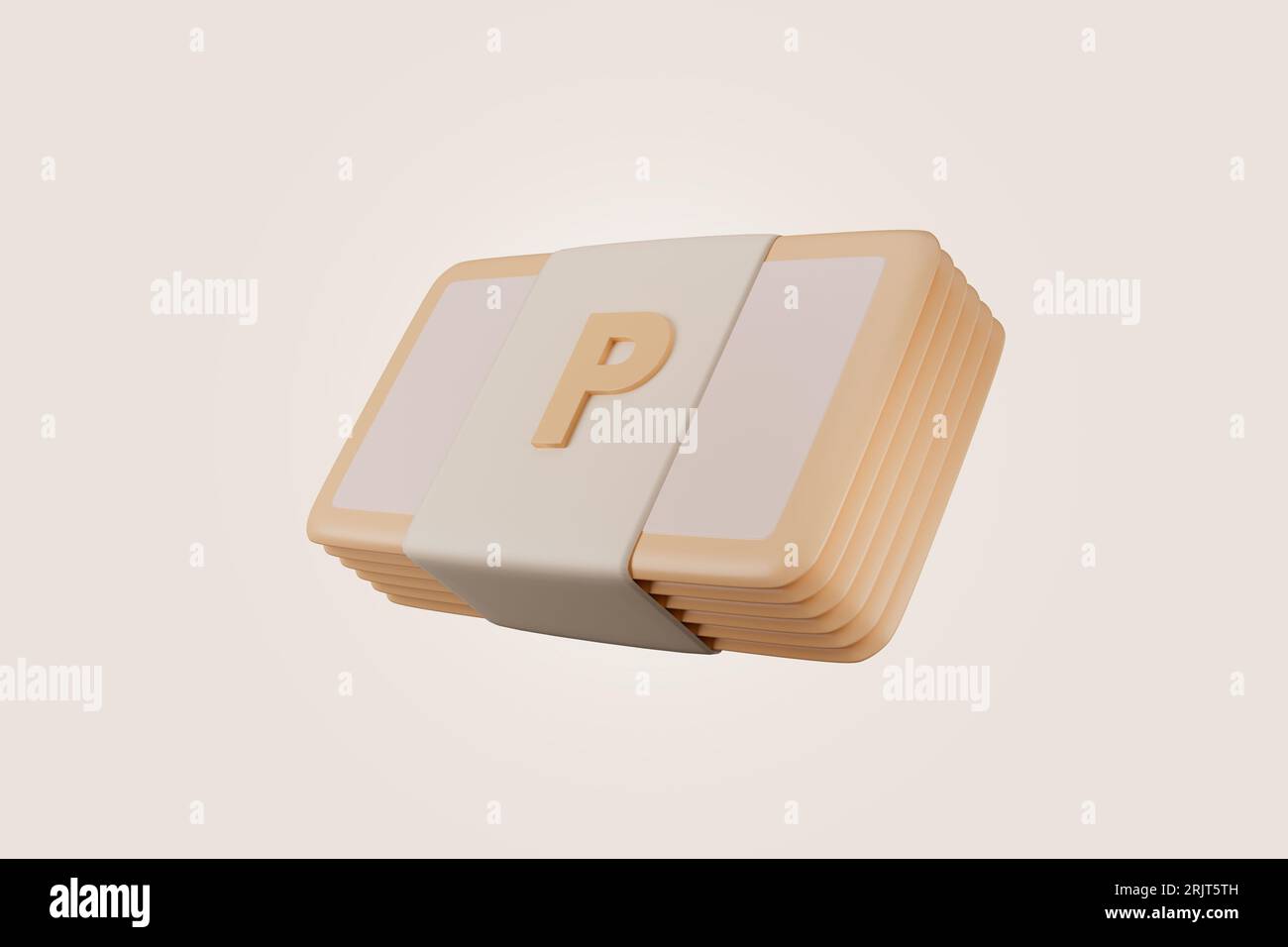 A digital 3D illustration of a cartoon heap of paper banknotes Stock ...