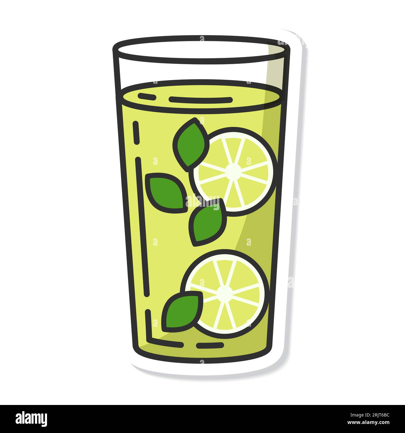 Sticker glass of mojito isolated vector Stock Vector Image & Art - Alamy