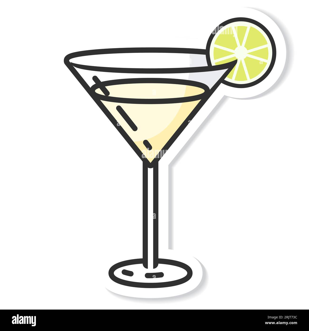 Sticker glass of daiquiri isolated vector Stock Vector Image & Art - Alamy