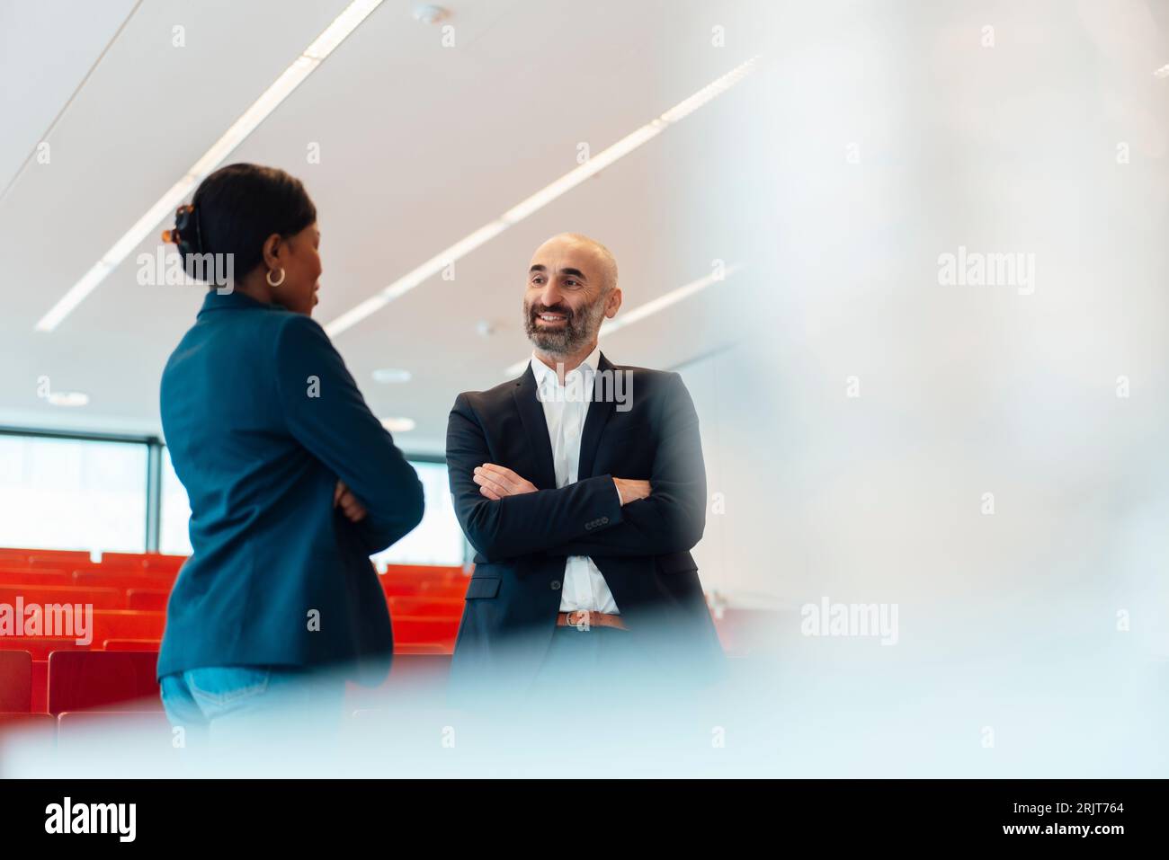 Side view happy group colleagues hi-res stock photography and images ...