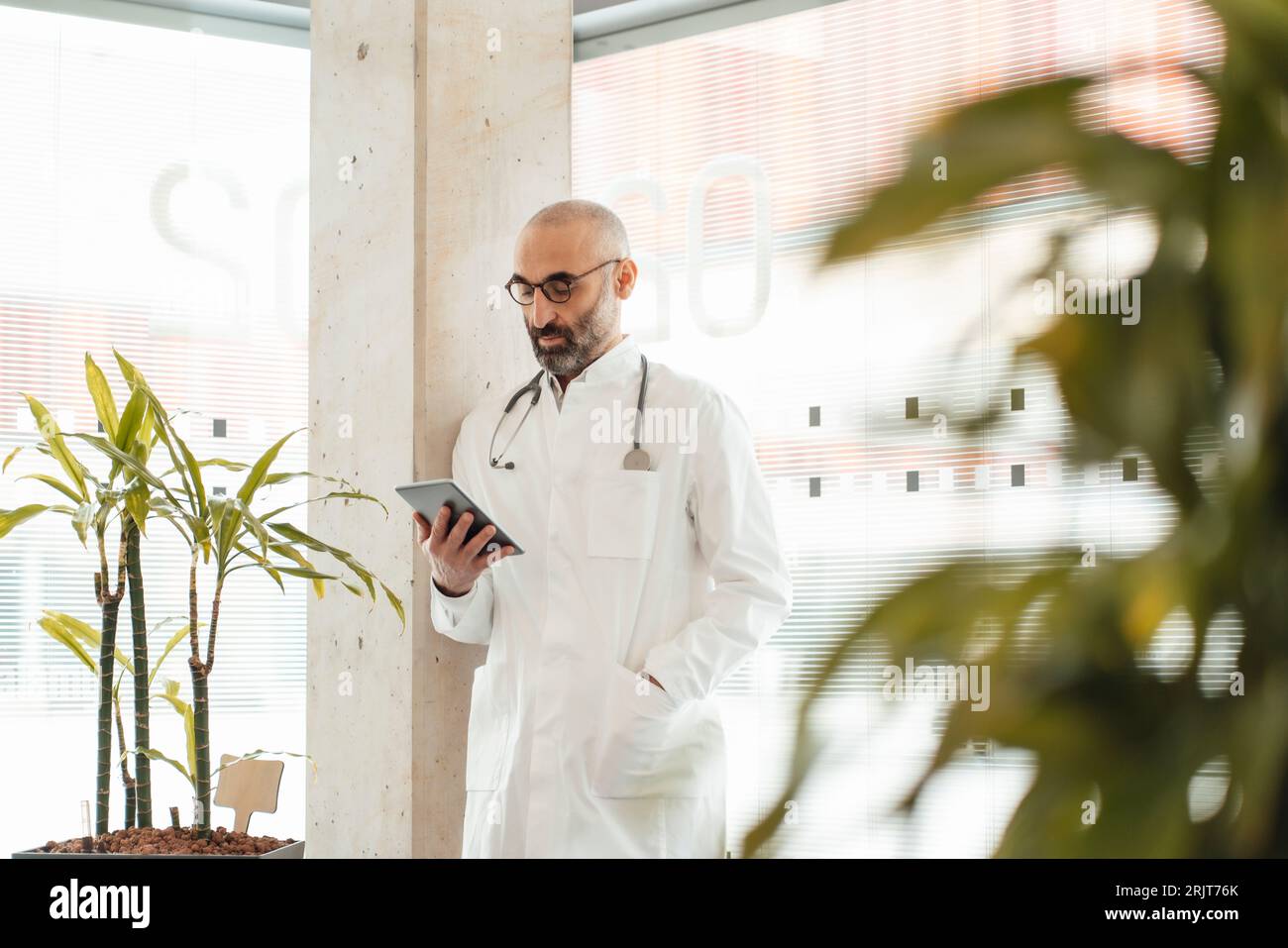Male doctor tablet in hands hi-res stock photography and images - Alamy