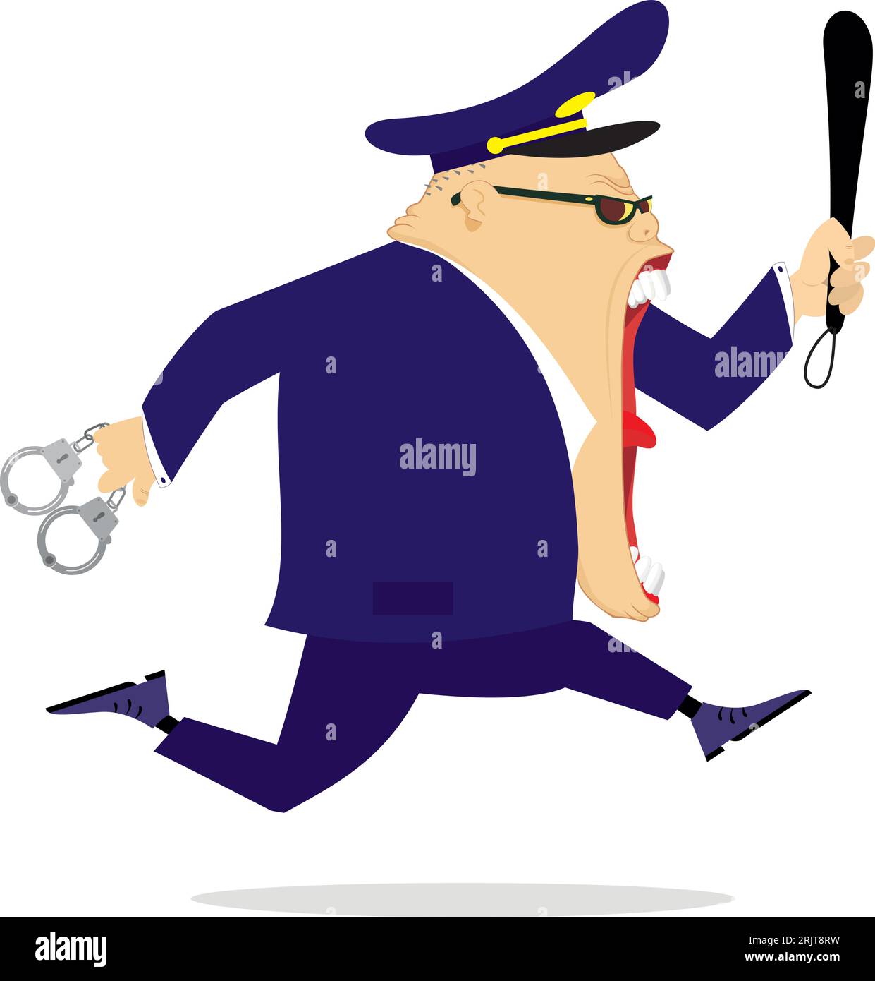 Policeman Running Cartoon