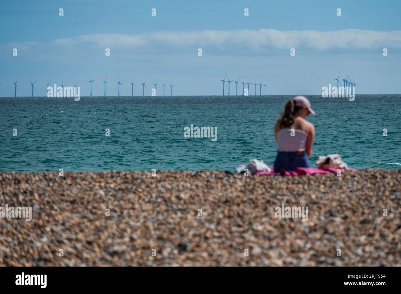 Wind turbines in english channel hi-res stock photography and images ...