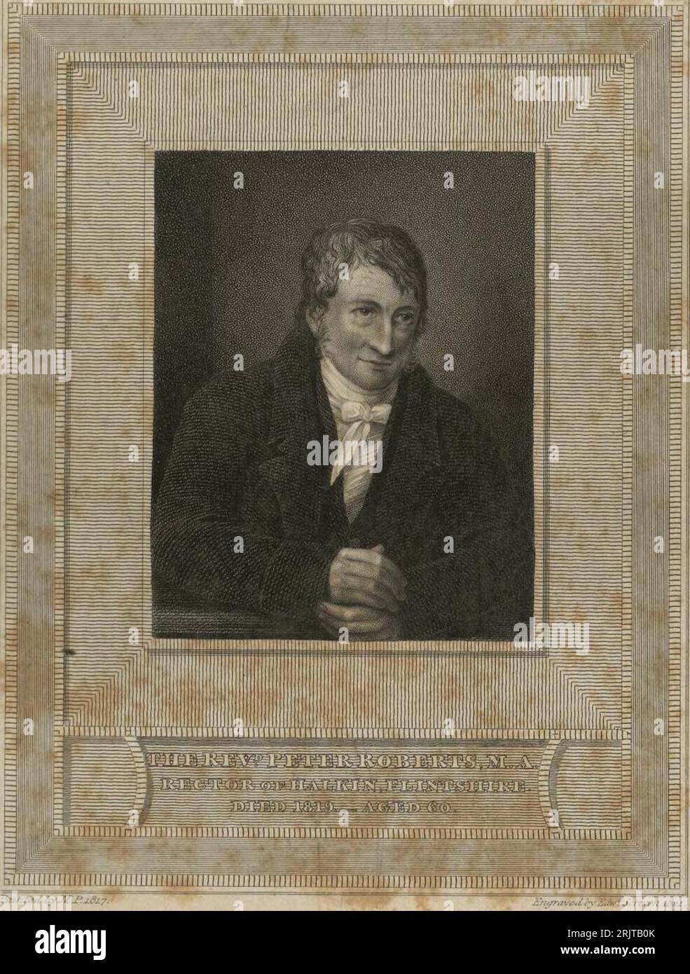 Revd. Peter Roberts, M.A 1821 by Edward Scriven Stock Photo - Alamy