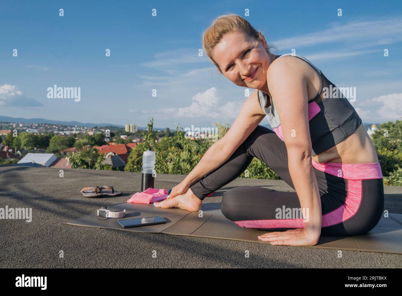 Woman break smiling happy hi-res stock photography and images - Alamy