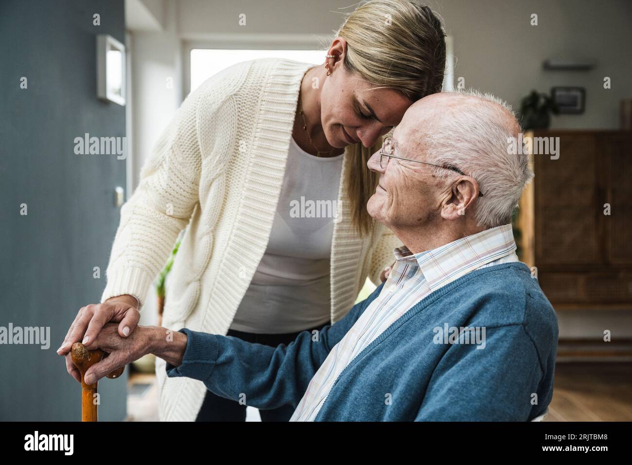Happy old grandfather embracing hi-res stock photography and images - Alamy