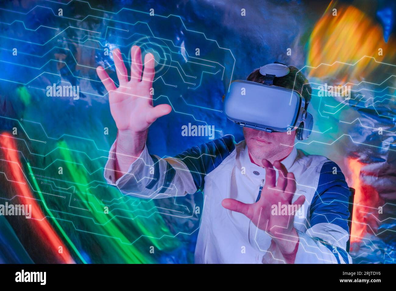 Person touching transparent screen hi-res stock photography and images - Alamy