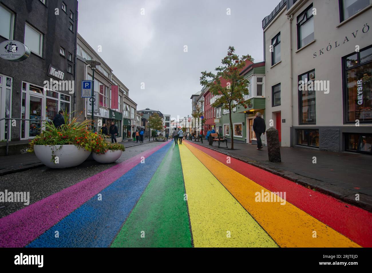 The Rainbow Street in Reykjavik, Iceland Stock Photo - Alamy