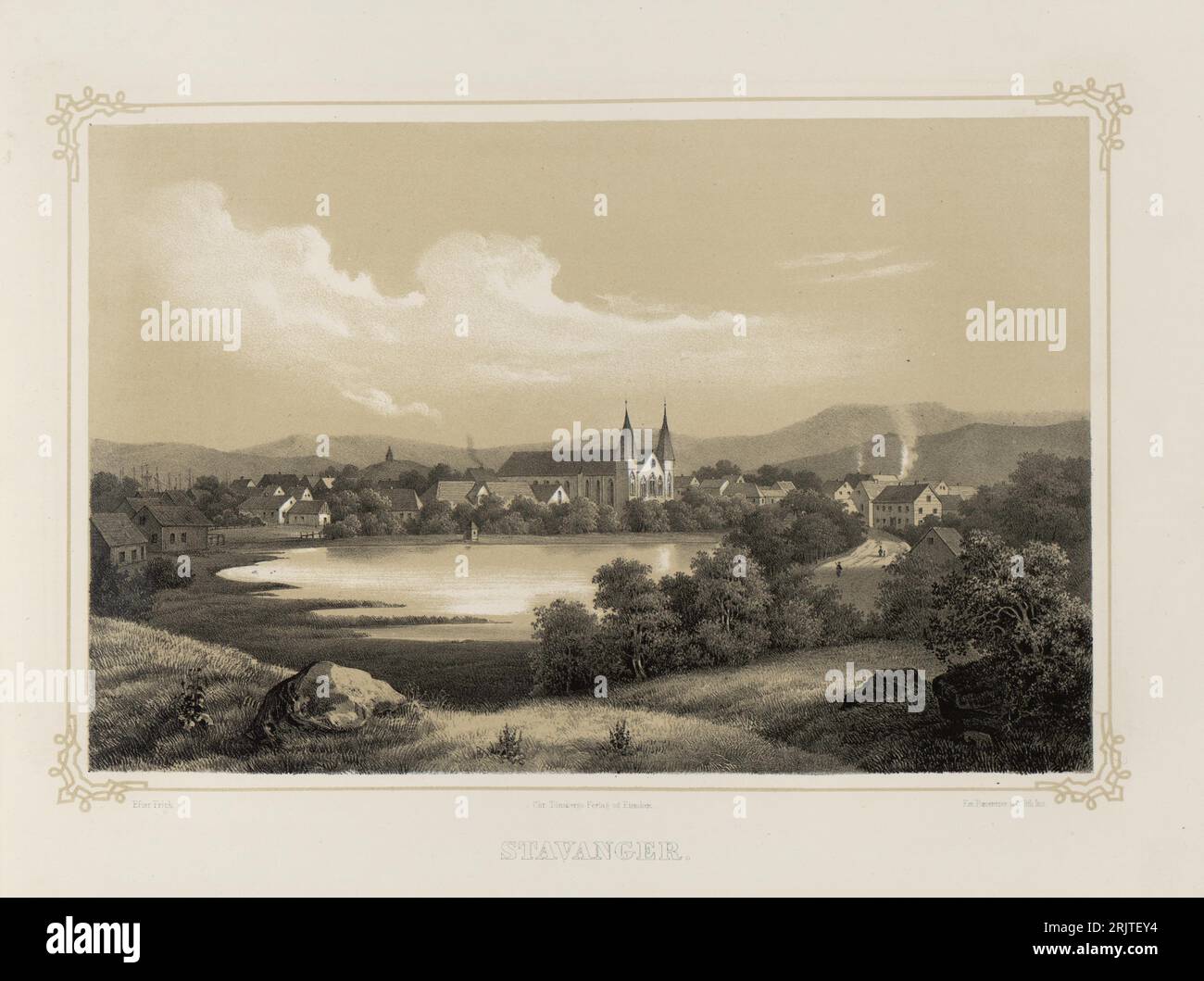 Stavanger before 1848 by Joachim Frich Stock Photo - Alamy