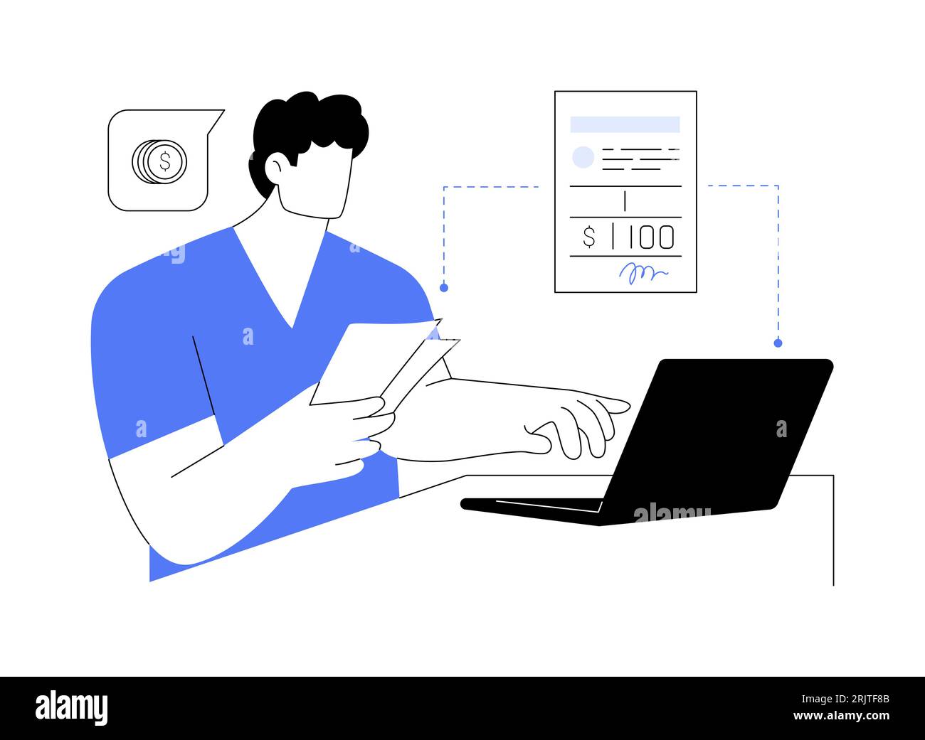 Paying fine online abstract concept vector illustration Stock Vector ...