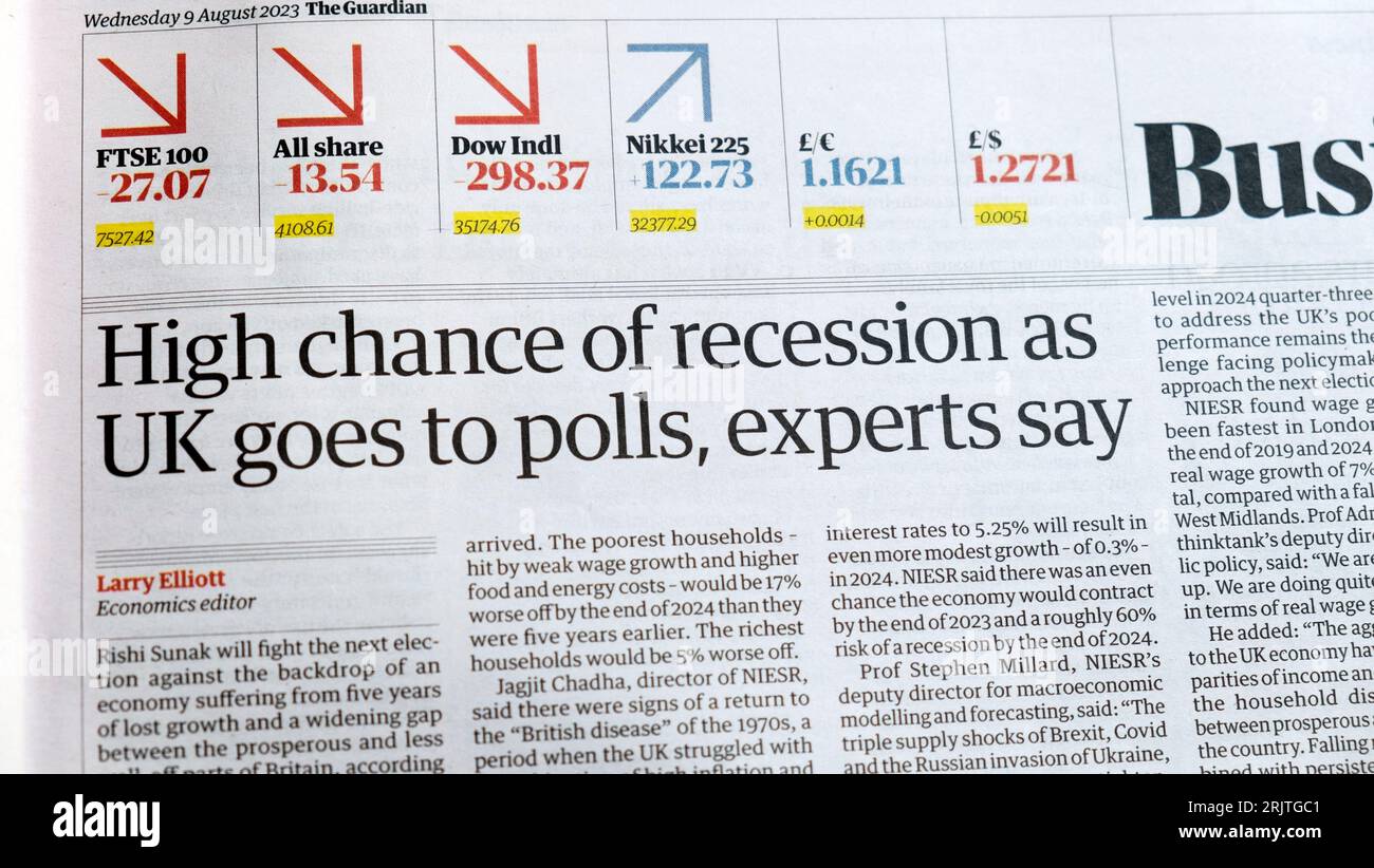 'High chance of recession as UK goes to polls, experts say' Guardian ...