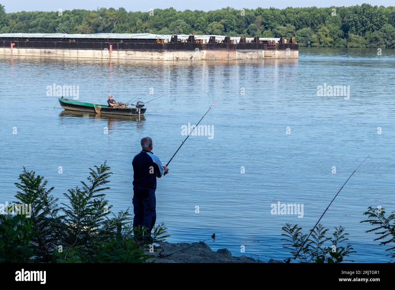 Fishing on river two rods hi-res stock photography and images - Alamy