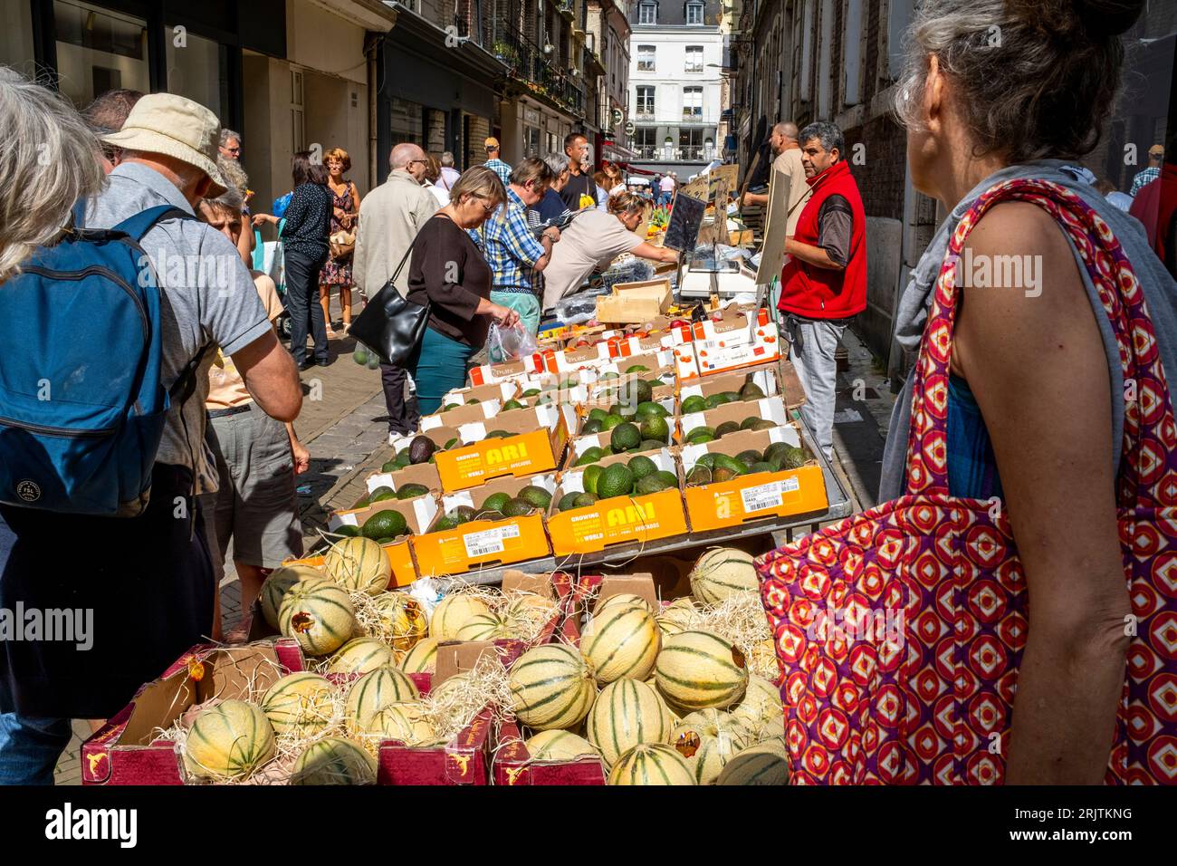 Typical traditional french street market stall stalls hi-res stock ...