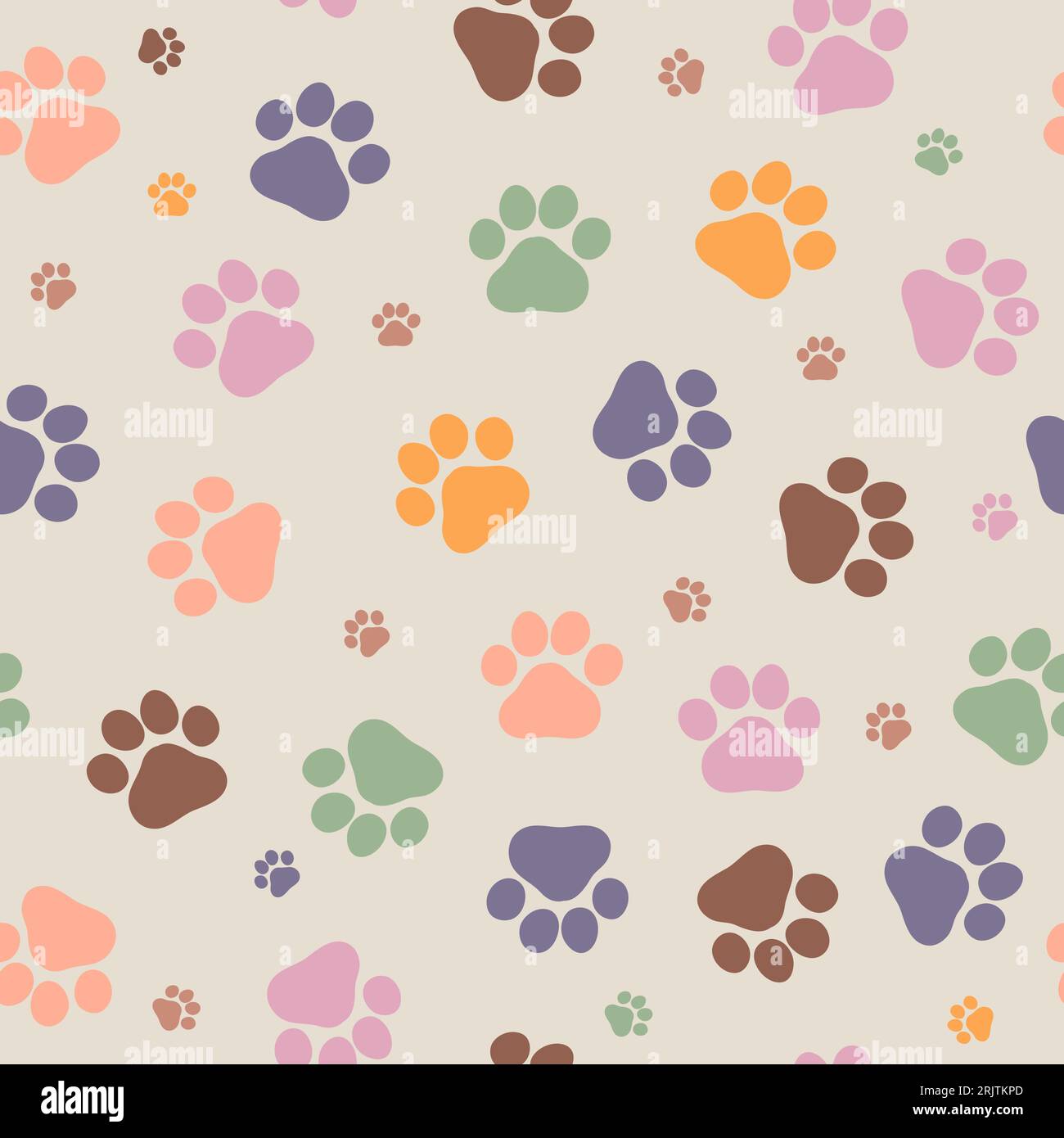 Pet paws background. Seamless pattern. Vector illustration Stock Vector ...