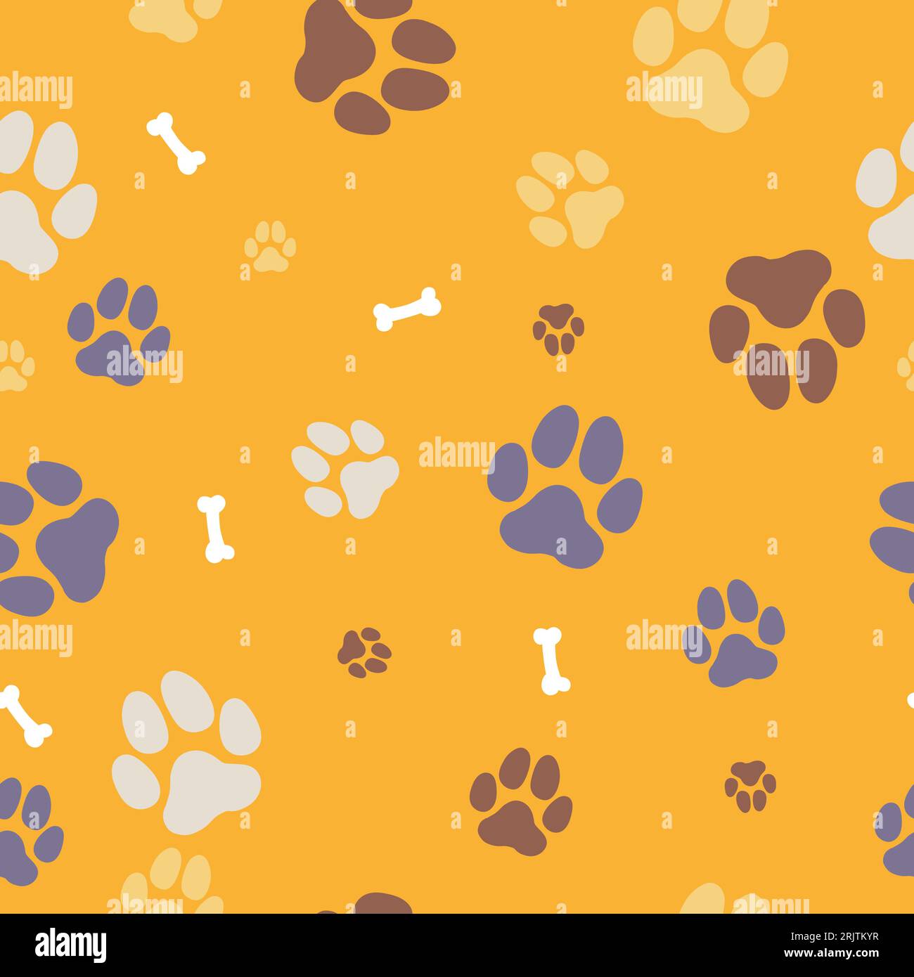Cute dog footprints background. Seamless pattern. Vector illustration ...