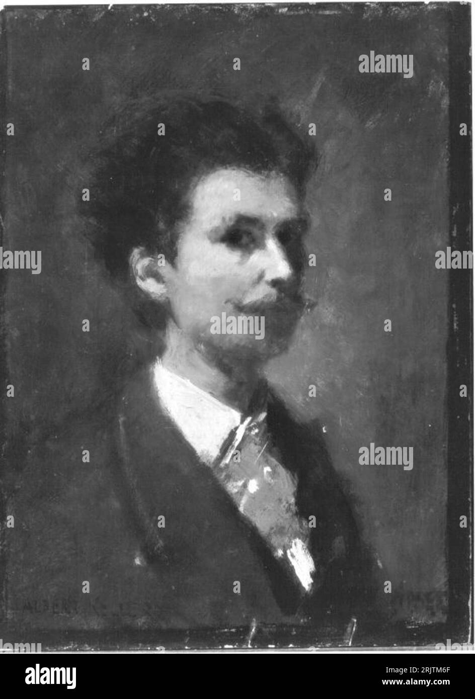 Self portrait of Albert von Keller as a young man between 1870 and 1890 by Albert von Keller ...