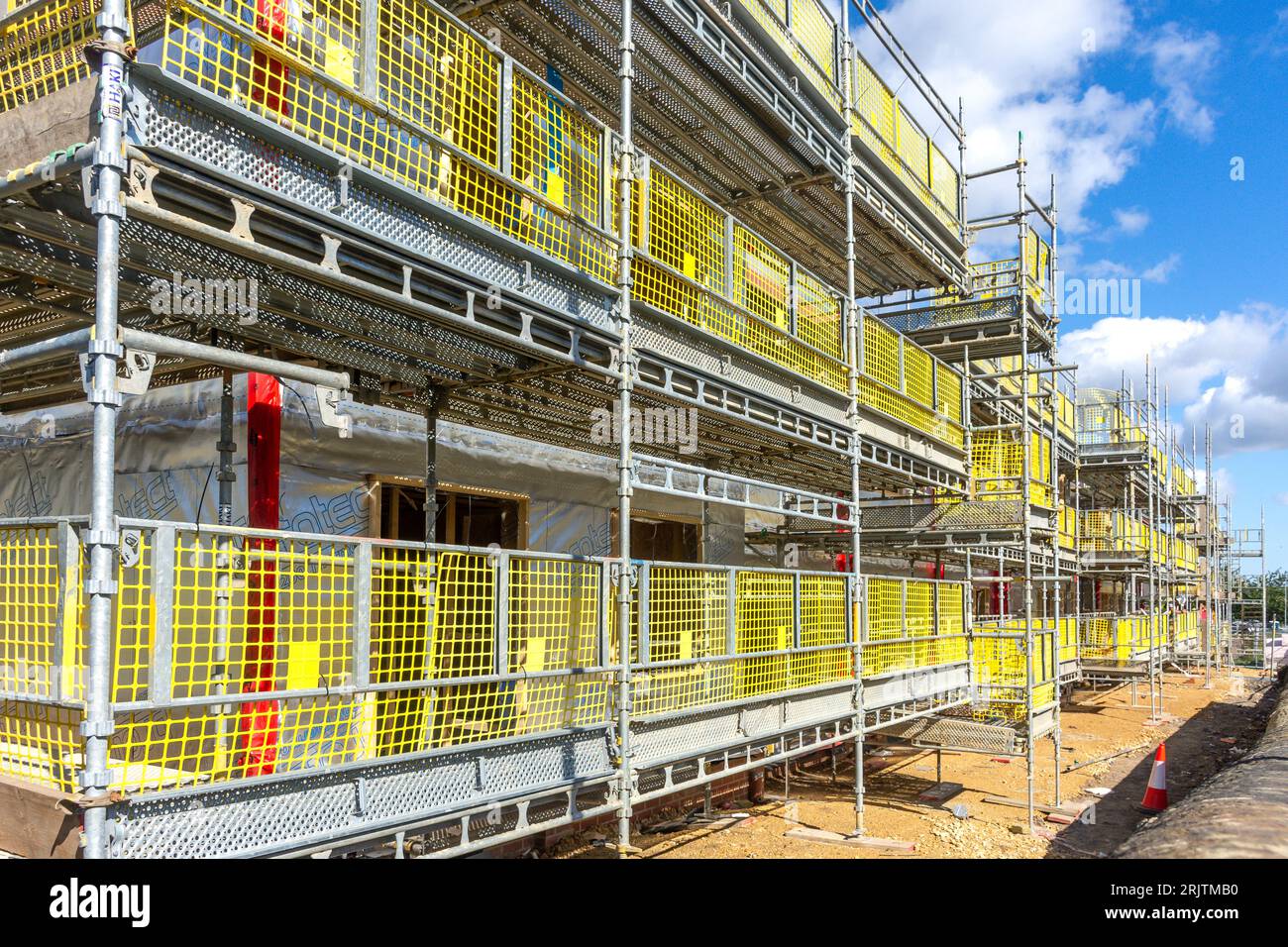 Scaffolding homes development new housing construction site buil hi-res ...