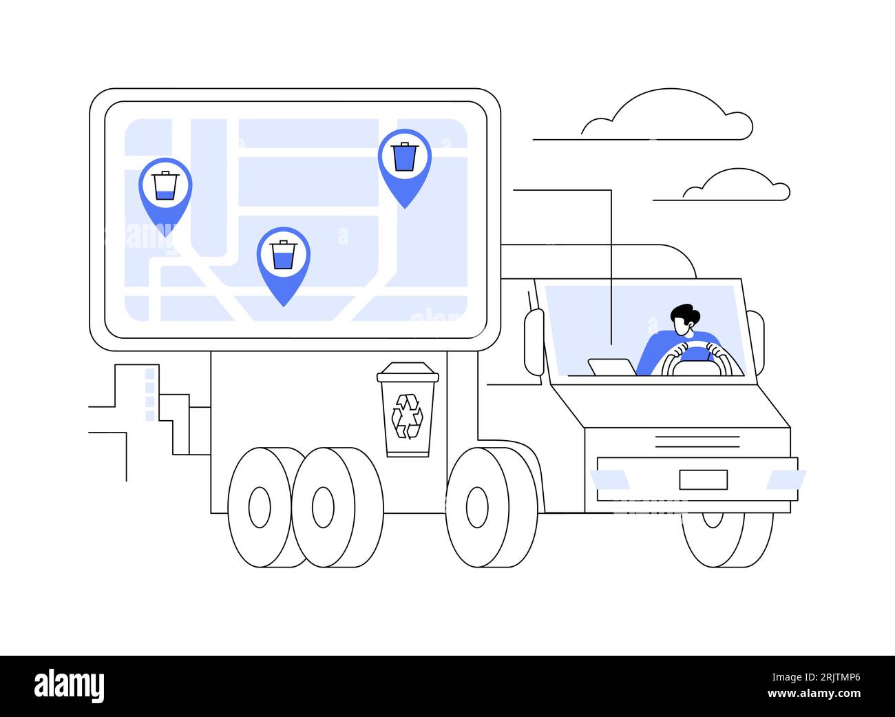 Smart waste collection abstract concept vector illustration Stock ...