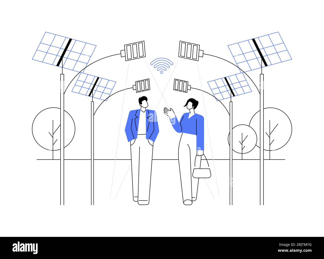 Smart city street lighting abstract concept vector illustration Stock ...