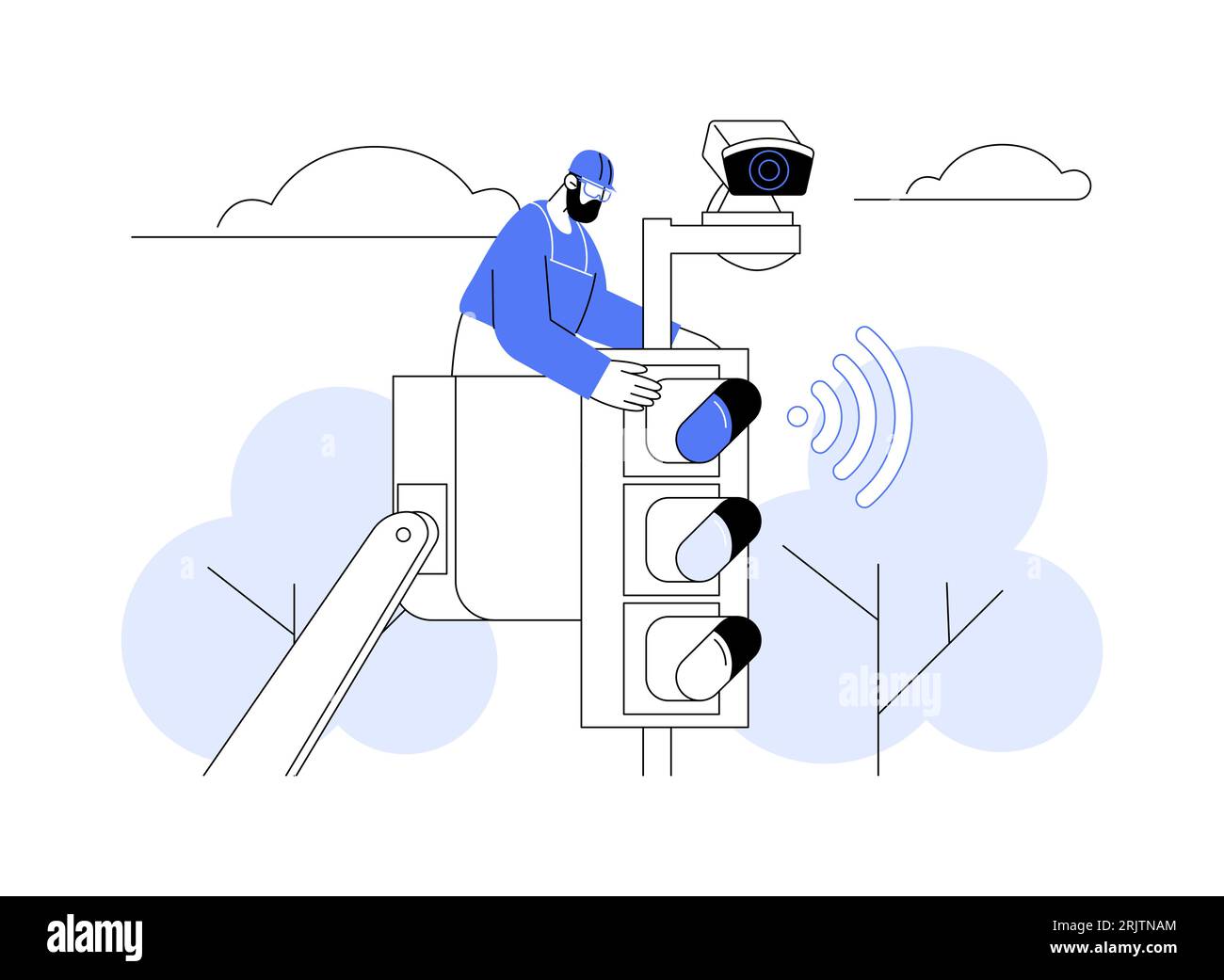 Smart traffic light abstract concept vector illustration Stock Vector ...