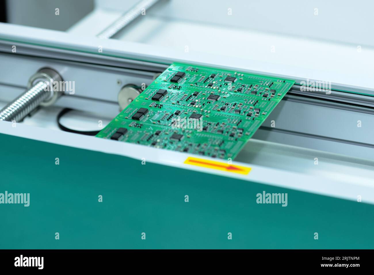Perm, Russia - June 29, 2023: stage of PCB production on the conveyor ...