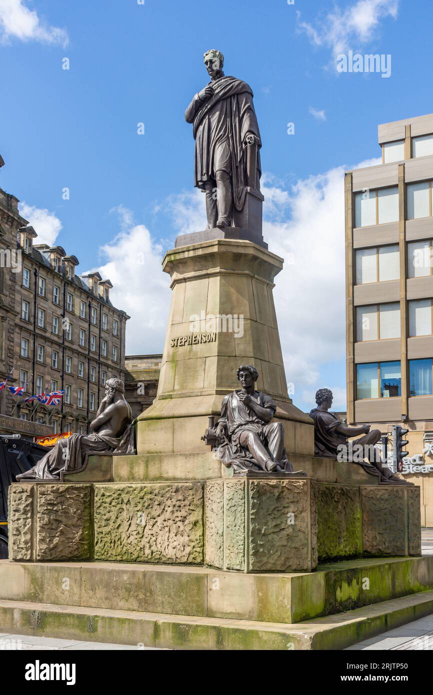 George stephenson monument famous engineer steam engine westgate hi-res ...
