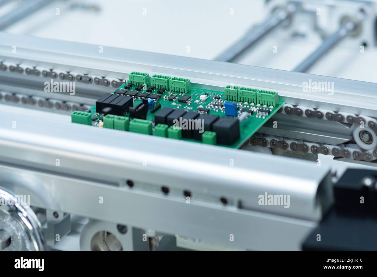 Perm, Russia - June 29, 2023: PCB production on the conveyor of ...