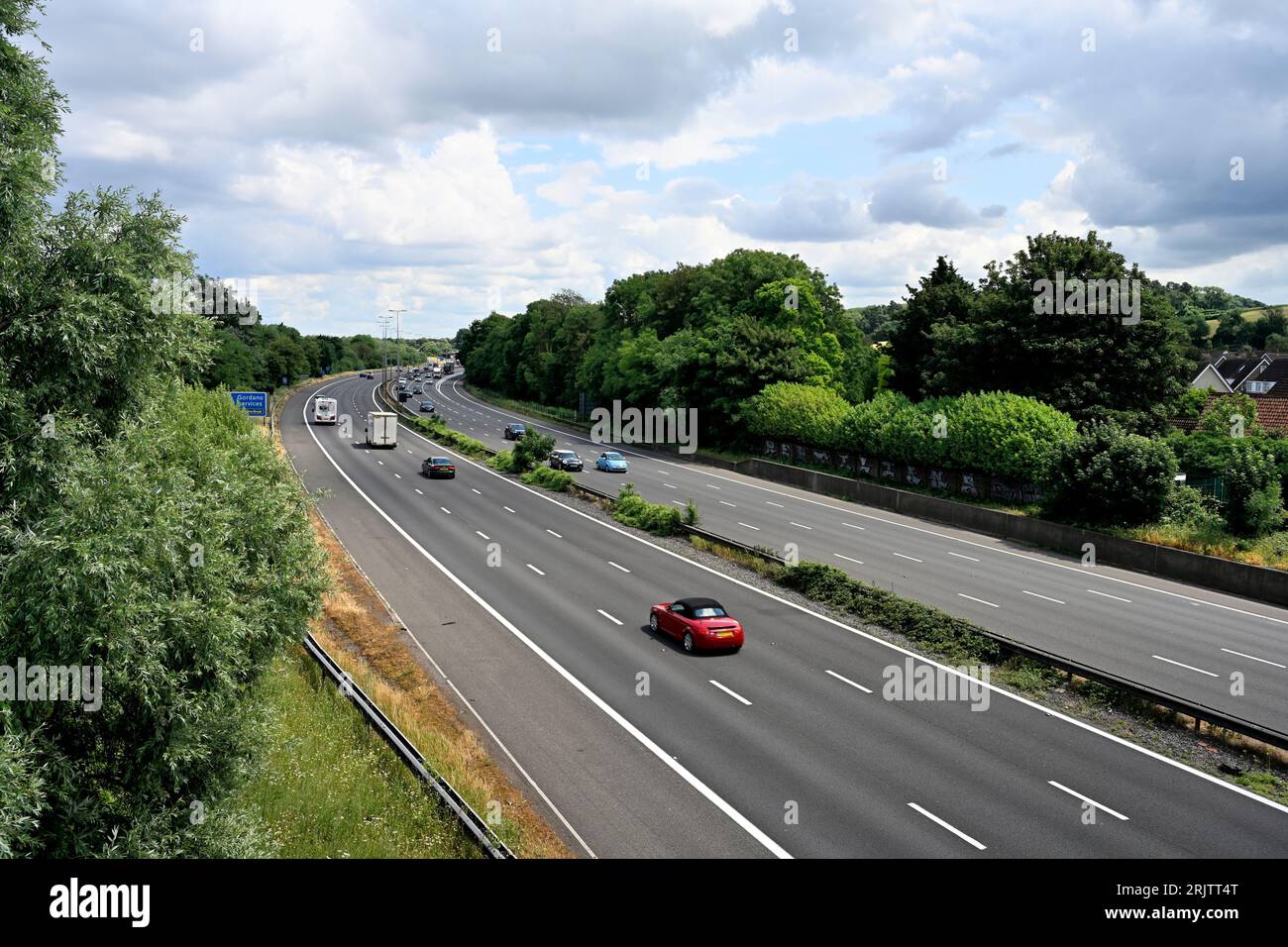 M5 motorway in countryside running clear without out hold-ups, near ...