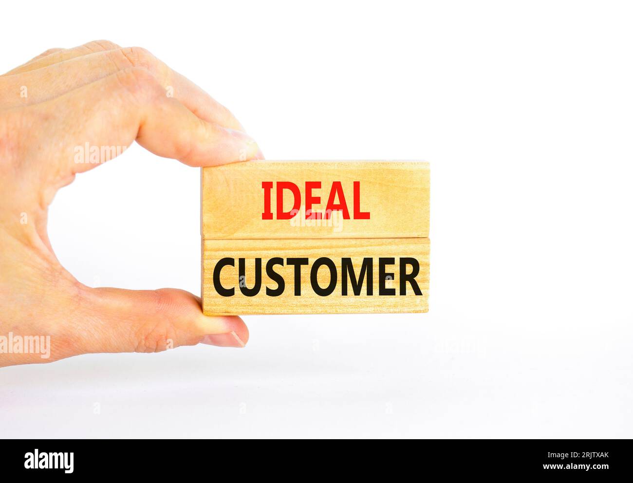 Ideal customer symbol. Concept words Ideal customer on beautiful wooden ...