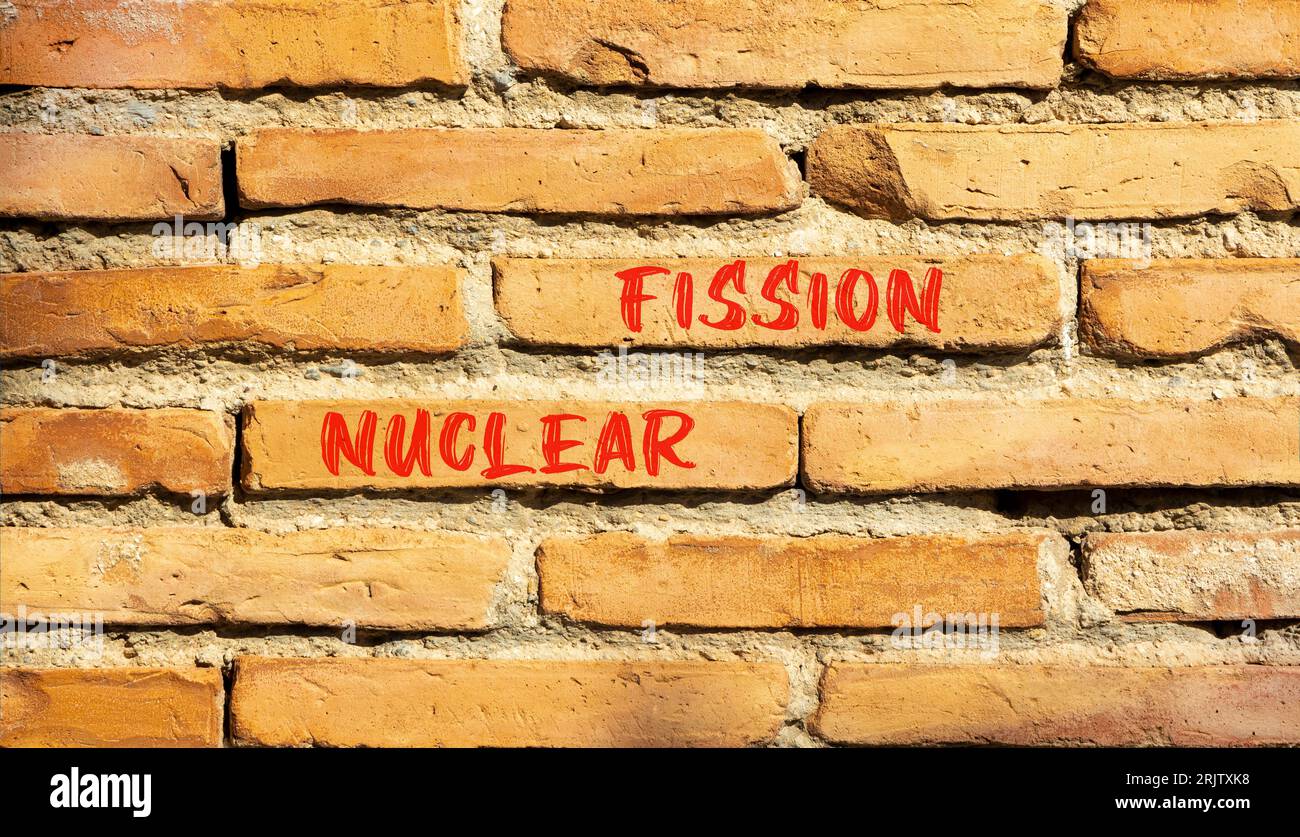 Nuclear fission symbol. Concept words Nuclear fission on beautiful ...