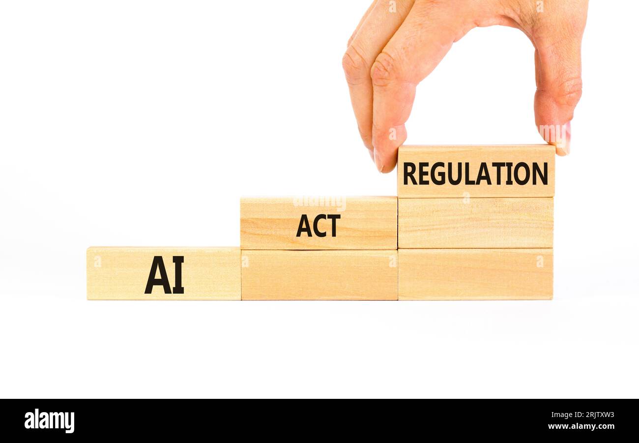 AI act regulation symbol. Concept words AI artificial intelligence act ...
