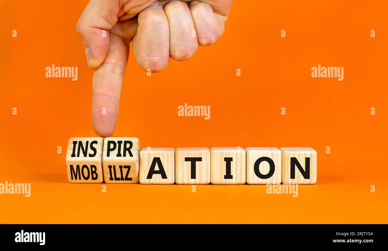 Inspiration or mobilization symbol. Concept words Inspiration and ...