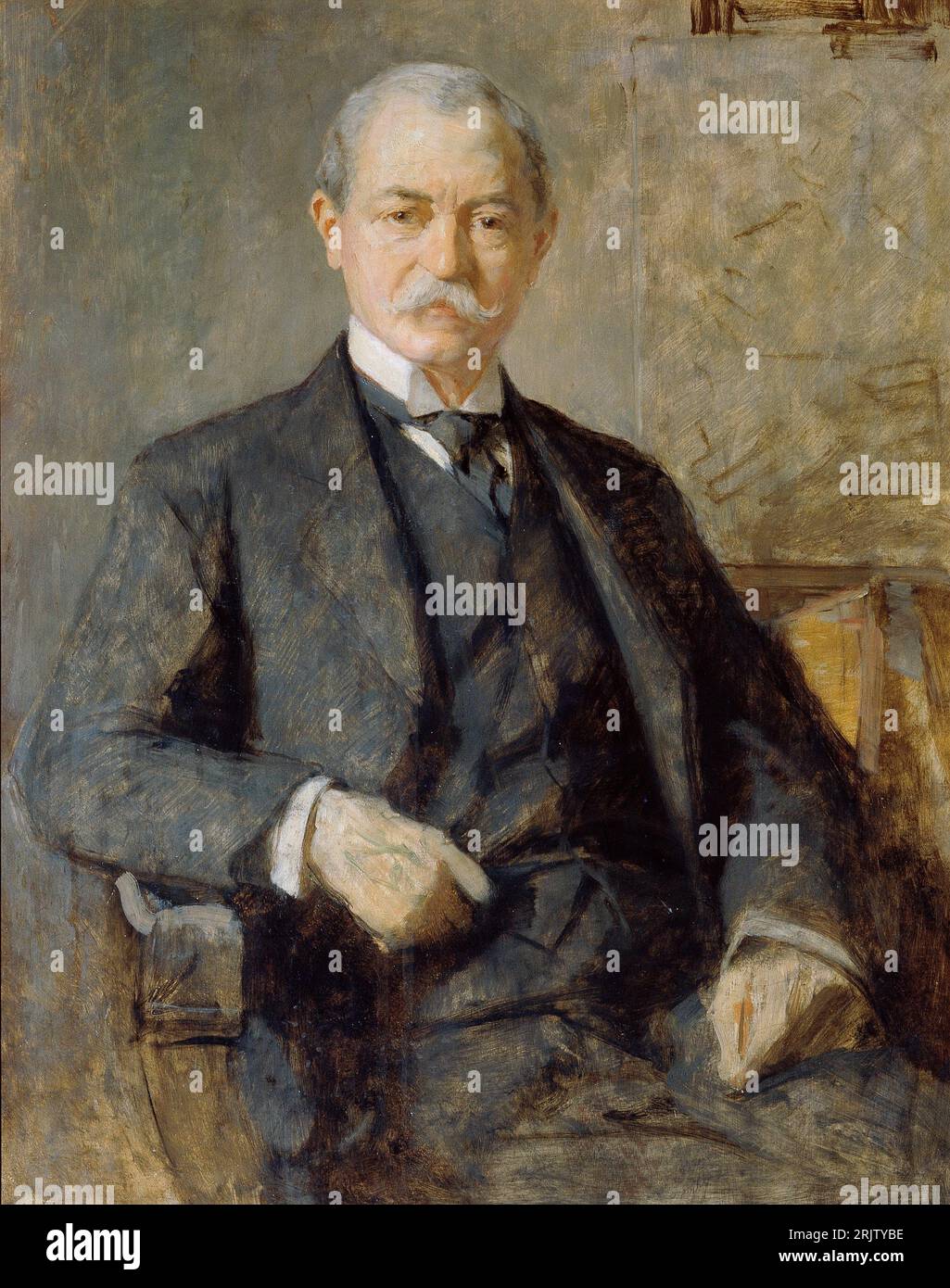 Selbstporträt circa 1878 by Heinrich von Angeli Stock Photo - Alamy