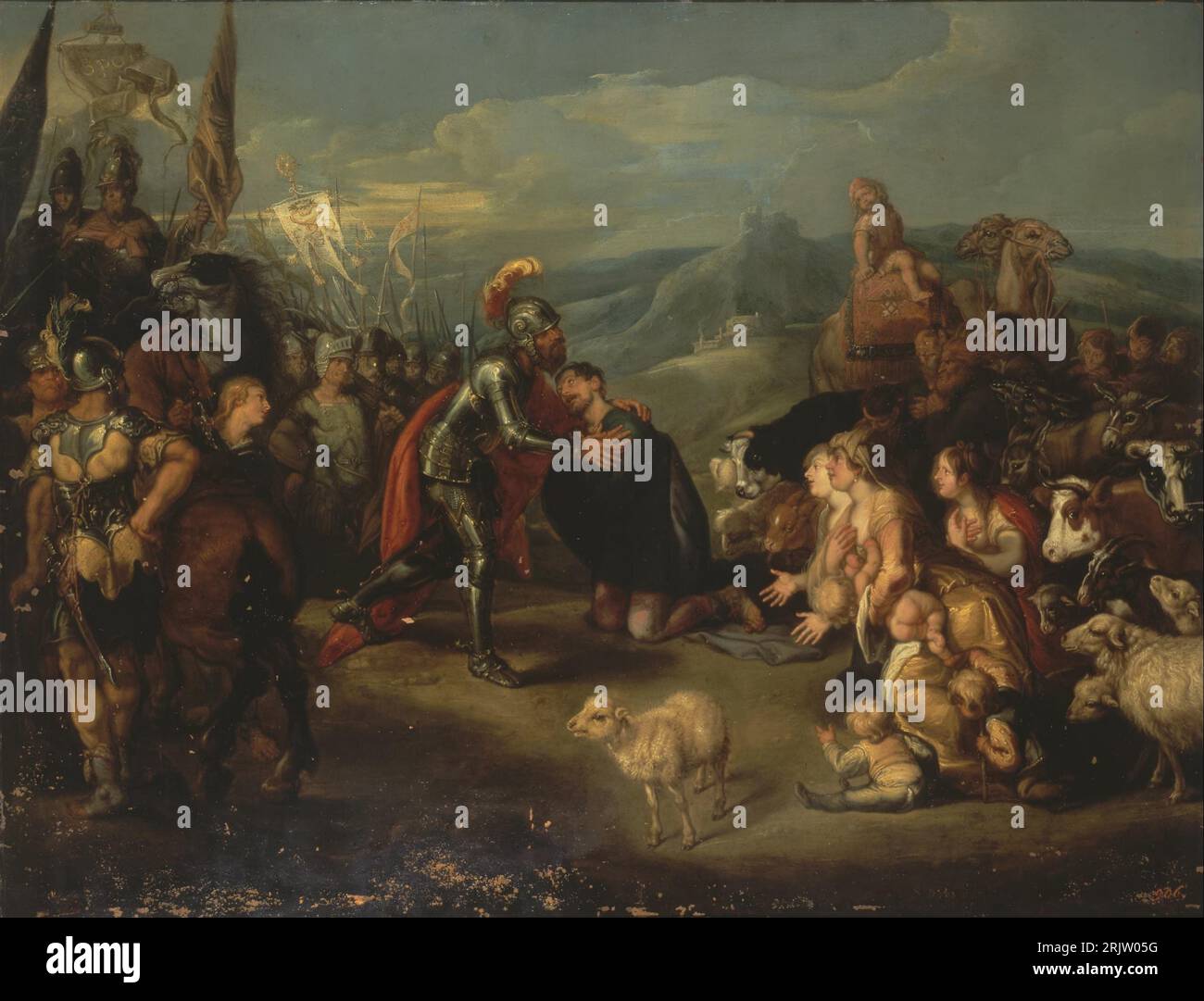 Meeting of Esau and Jacob 1641 by Simon de Vos Stock Photo - Alamy