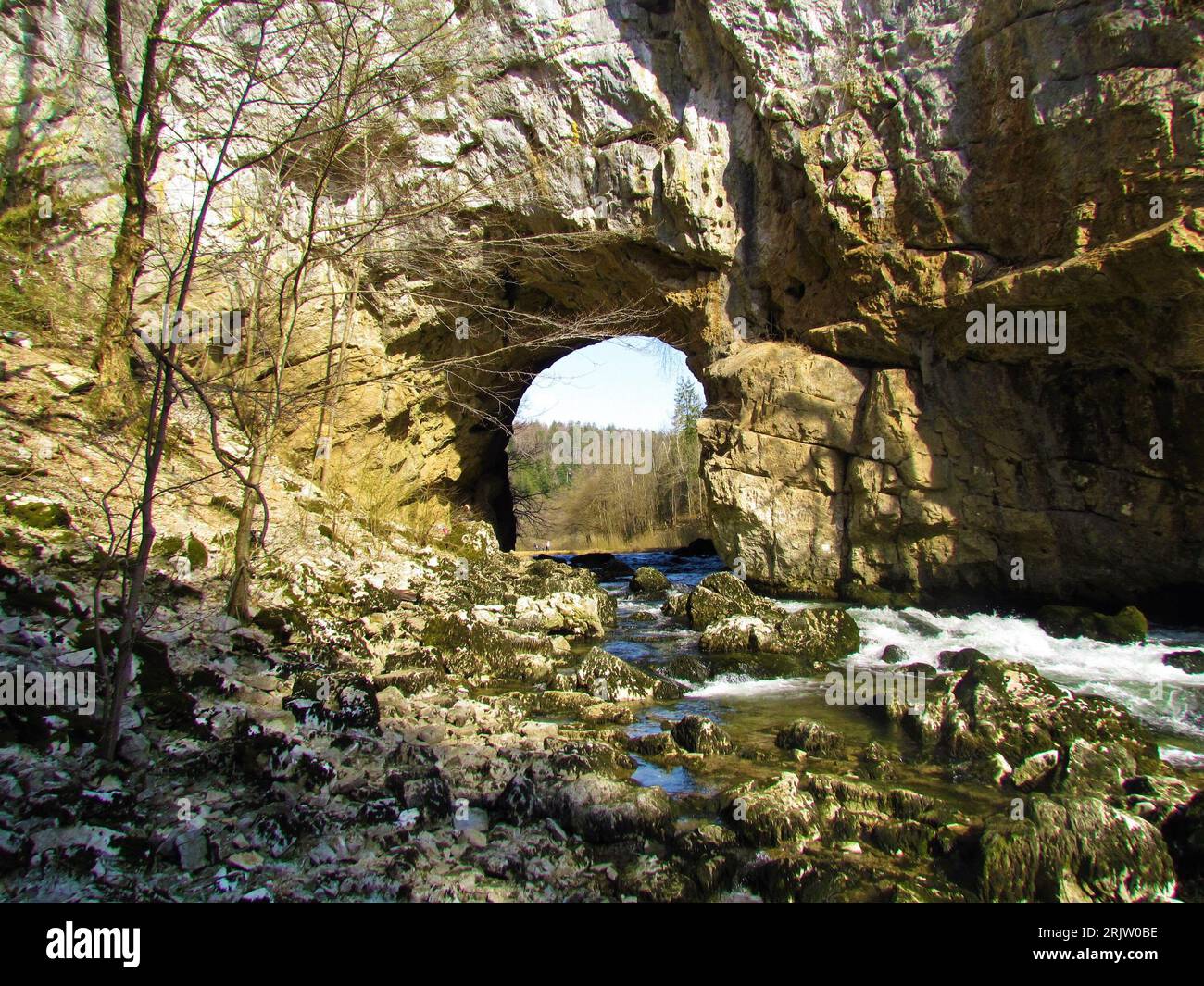 River Rak flowing from under the Big Natural Bridge Stock Photo - Alamy