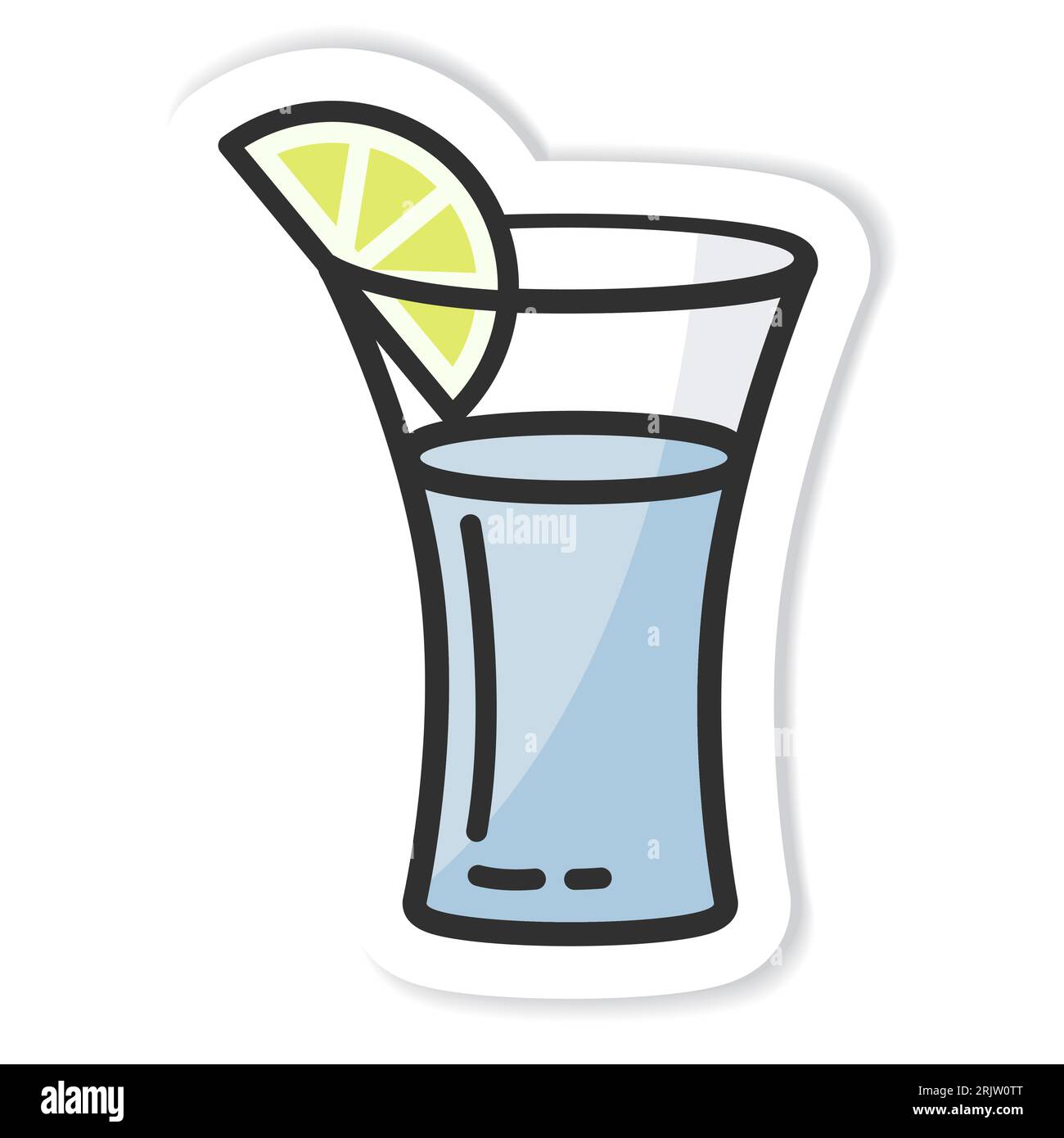 Sticker glass of tequila isolated vector Stock Vector Image & Art - Alamy