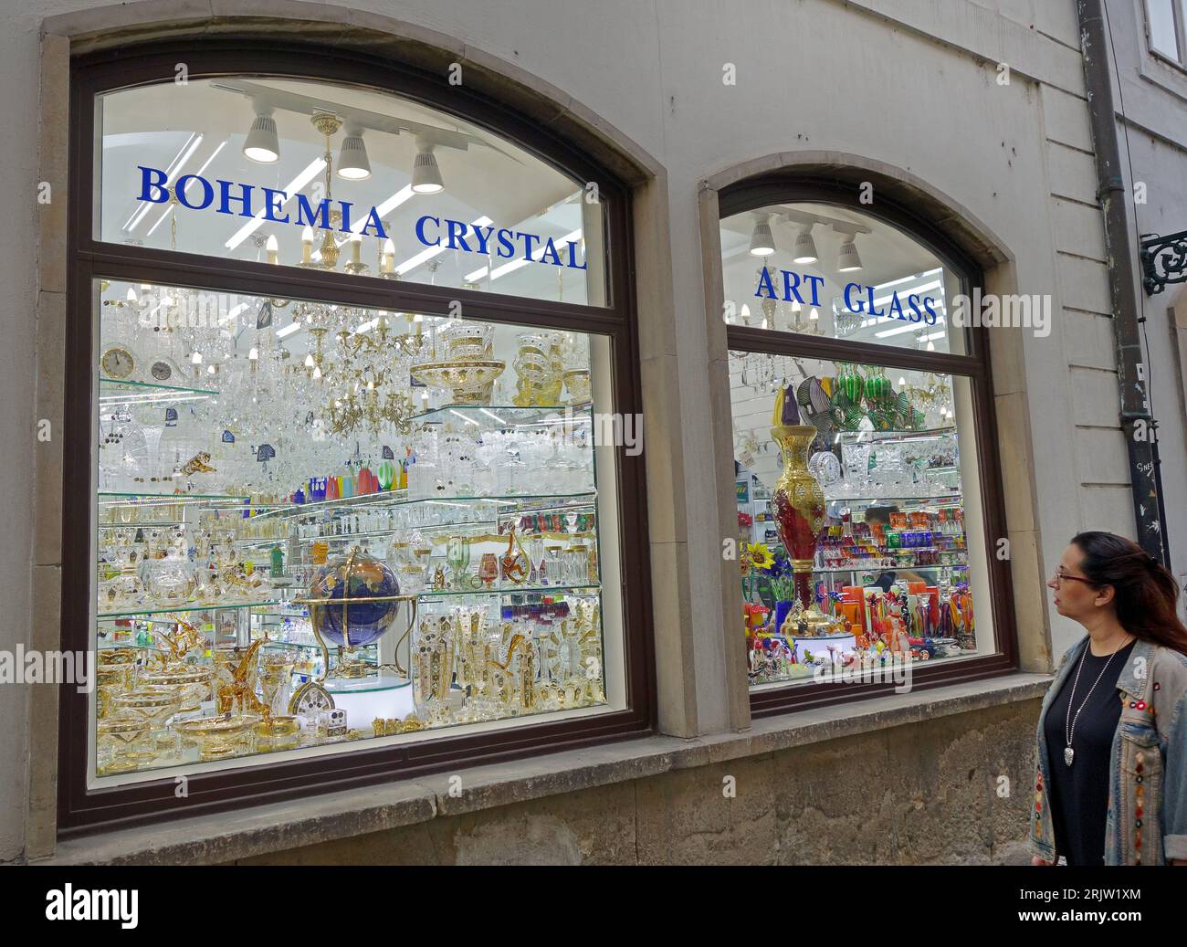 Bohemia crystal glass shop window Prague Czech Republic Stock Photo - Alamy