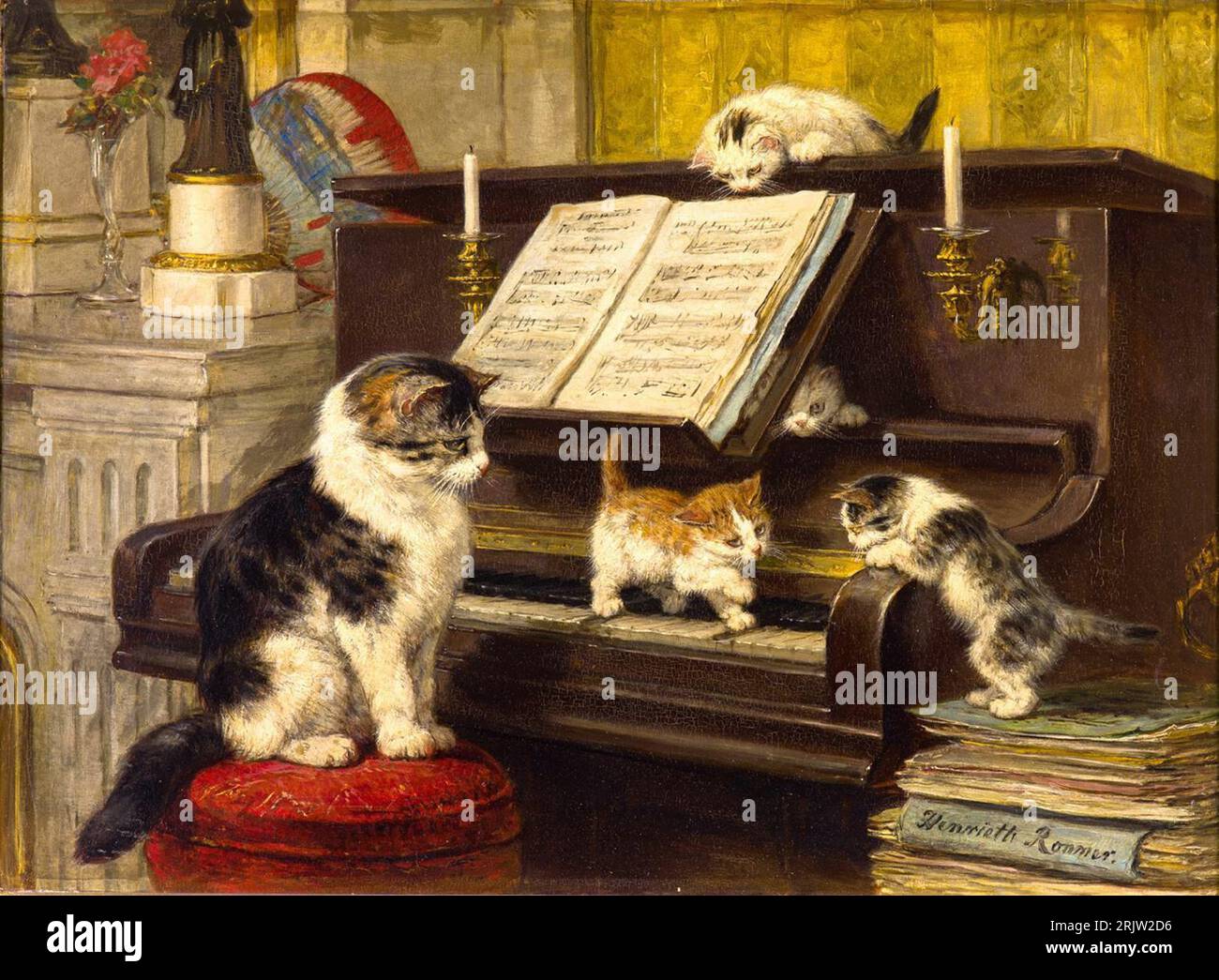 The Piano Lesson 1897 by Henriëtte Ronner-Knip Stock Photo - Alamy