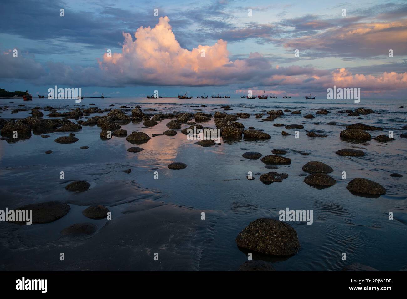Coral stones on the sea beach at Saint Martin's Island, locally known ...