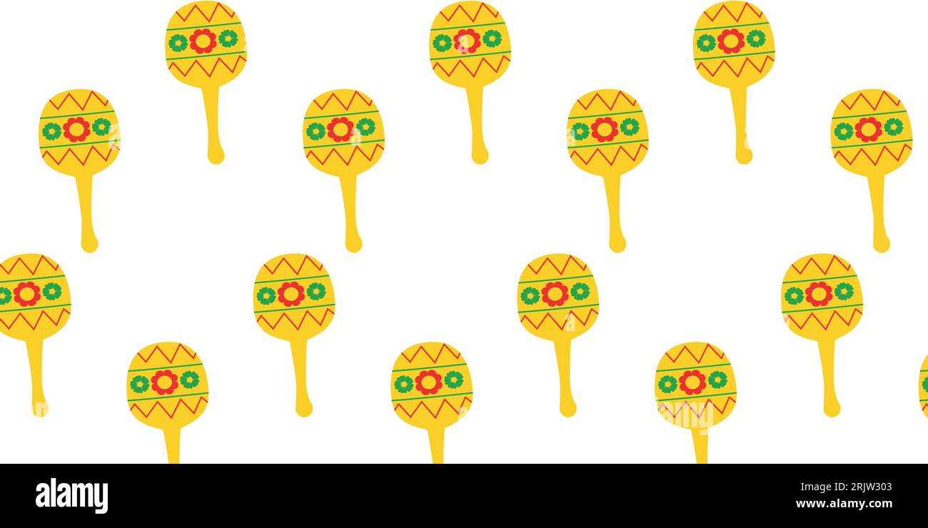 Mexican music background with yellow color maracas Stock Vector Image ...