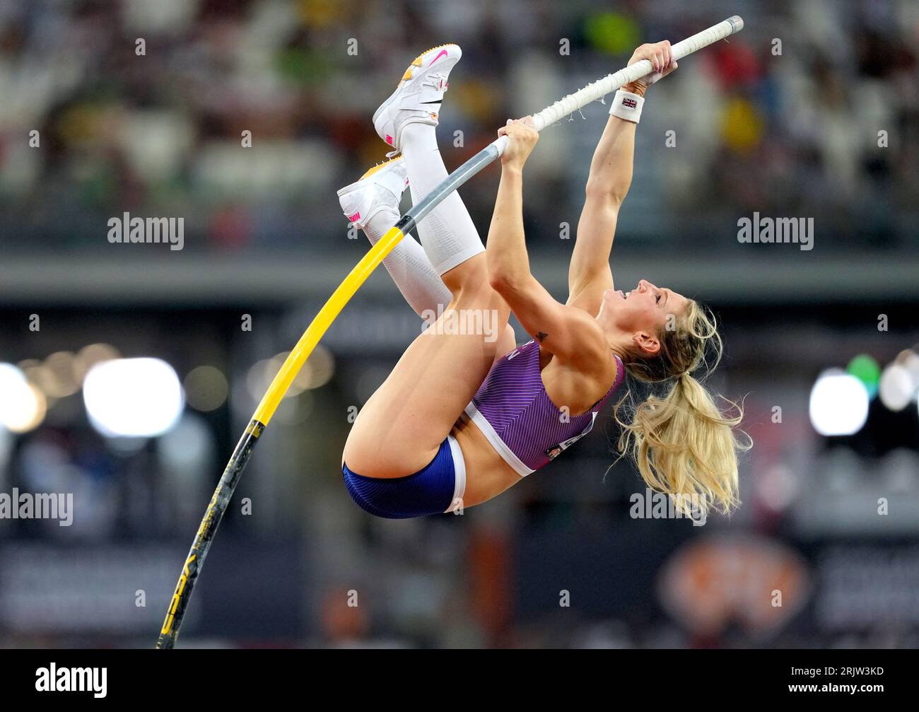Great Britain's Molly Caudery in action in the Women's Pole Vault Final ...