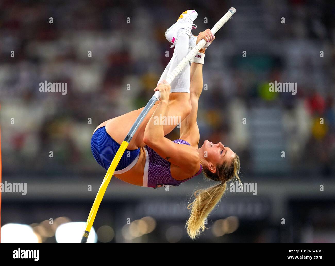 Great Britain's Molly Caudery in action in the Women's Pole Vault Final ...