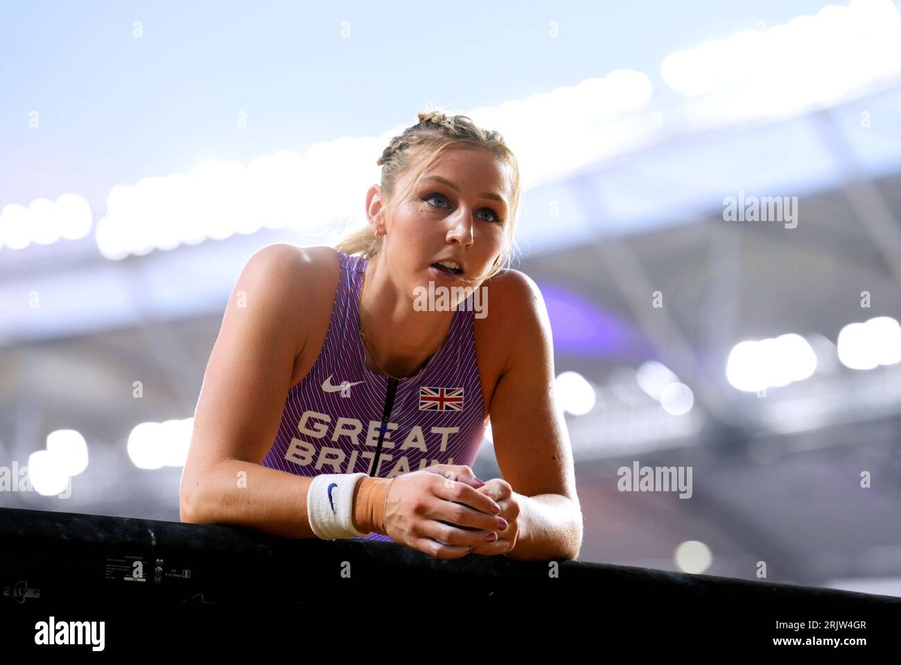 Great Britain's Molly Caudery in the Women's Pole Vault Final on day ...