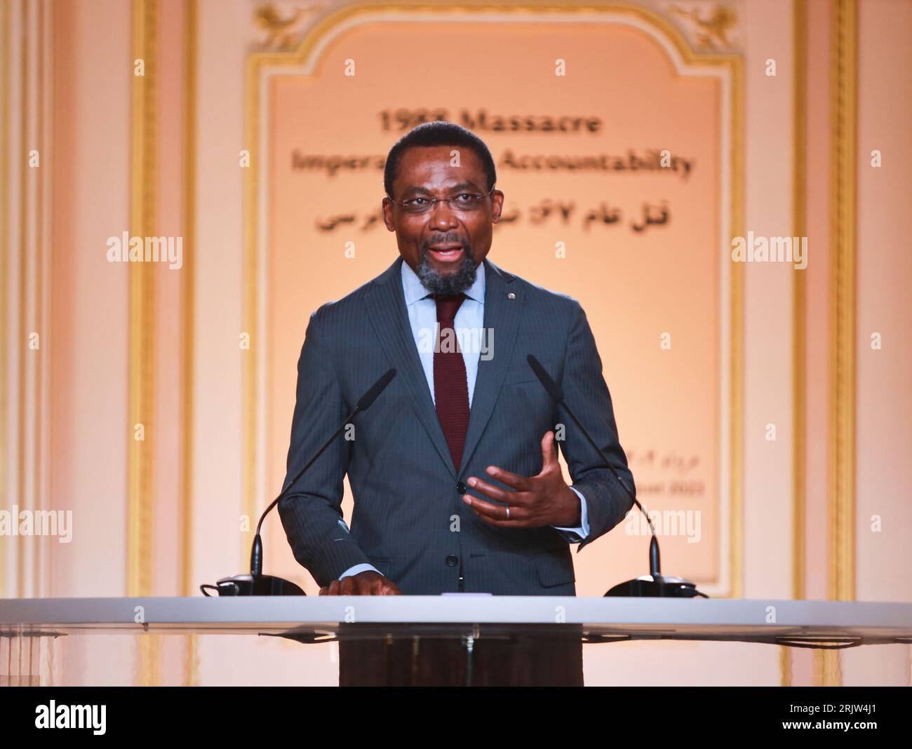 Paris, France. 21st Aug, 2023. Prof. Chile Eboe-Osuji, President of the ...