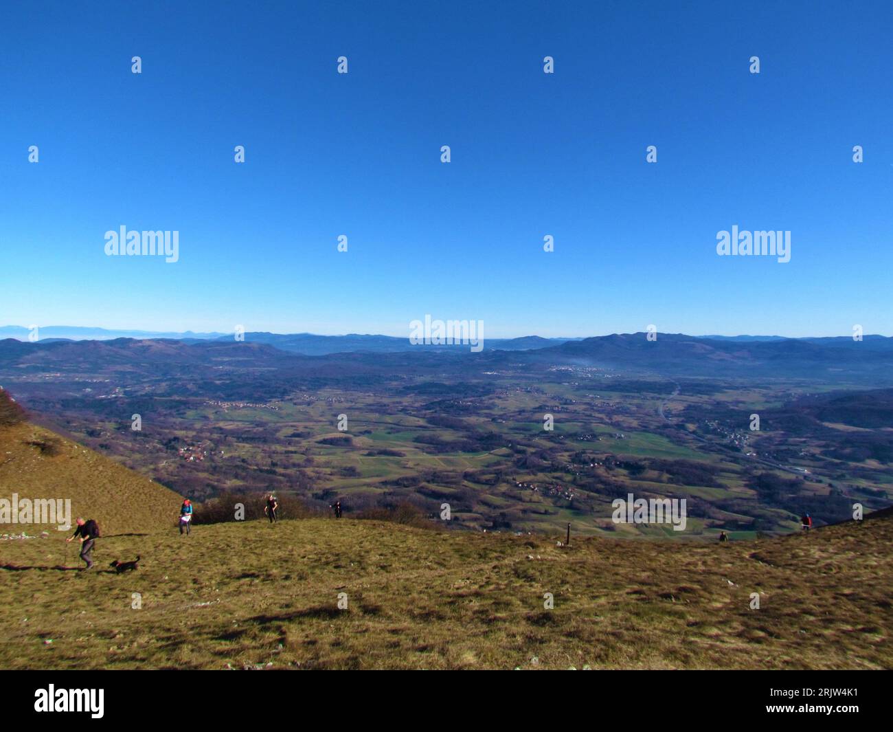 View of Karst and Notranjska or Inner Carniola region of Slovenia with ...