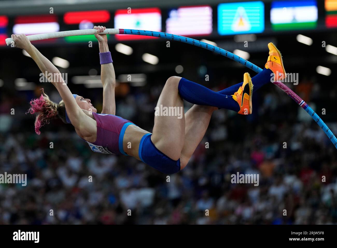 Sandi Morris, of the United States, makes an attempt in the Women's ...
